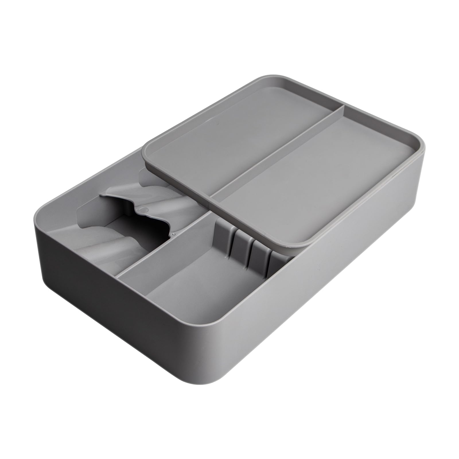 Silverware Drawer Organizer, Expandable Utensil Tray for Kitchen, BPA Free Flatware and Cutlery Holder, Adjustable Double Plastic Storage for Spoons