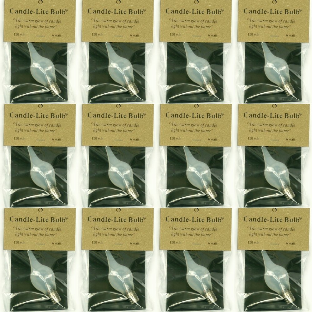 Pack of 12 6 Watt Large Candle-lite Light Bulbs