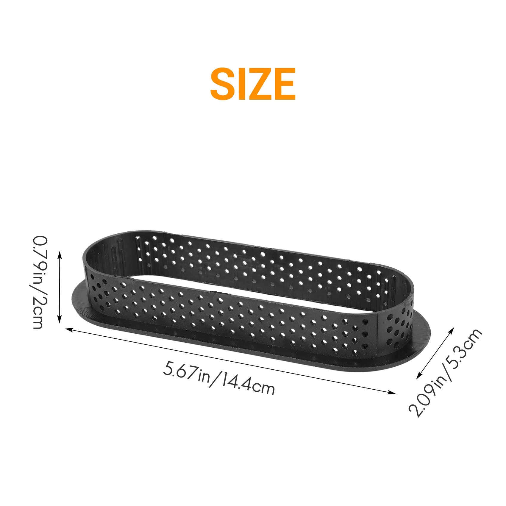 YUPVM 12 Pieces Oval Tart Rings Heat-Resistant Perforated Cake Mousse Non Stick Bakeware Tart Cake Cake Rings