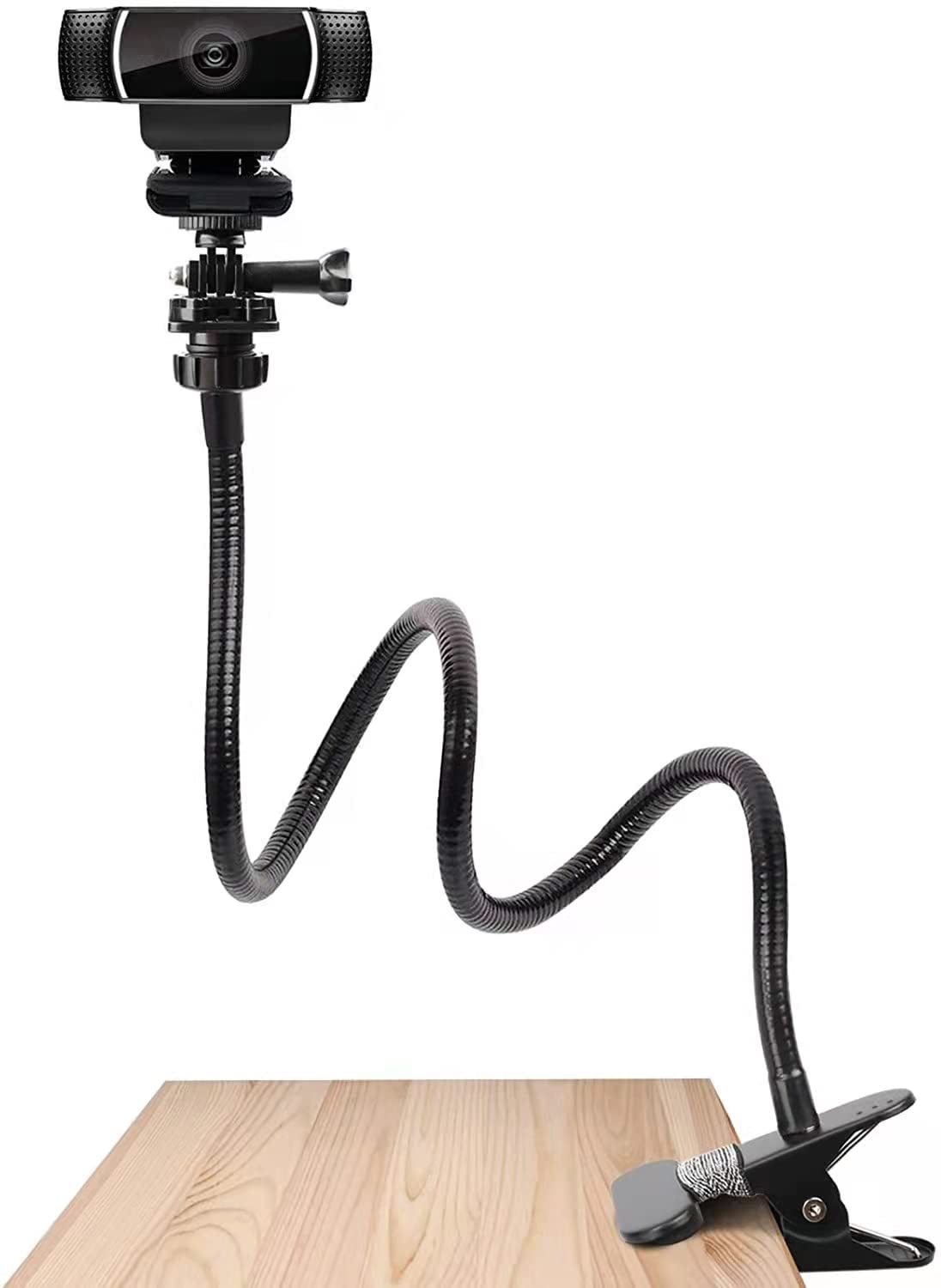 Pipishell Webcam Mount - Flexible Desk Stand Clamp Gooseneck Stand for Logitech Webcam C930e,C930,C920, C922x,C922, Brio 4K, C925e,C615