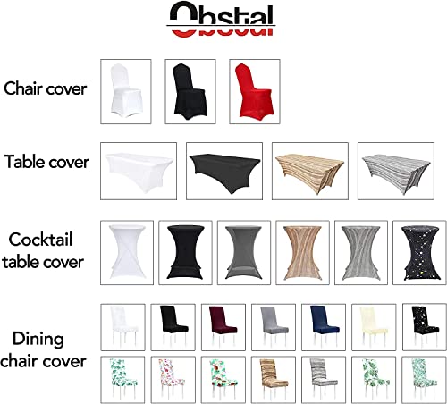 Obstal 6ft Stretch Black Spandex Table Cloth for Standard Folding Tables - 2 Pack Universal Rectangular Fitted Tablecloth Protector for Wedding, Trade Show, Vendor Stand