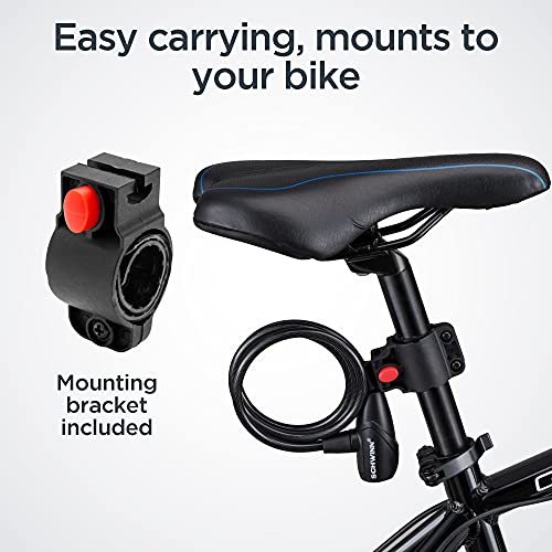 Schwinn Anti Theft Bike Lock, Security Level 1, Key Lock, 4 Foot , Black
