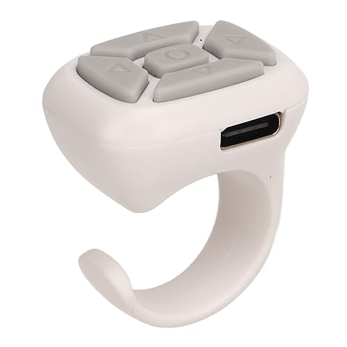 Remote Control Scrolling, 5.3 50mah Battery Remote App Page Turner Long Remote Distance Comfortable for Camera Shutter (White)