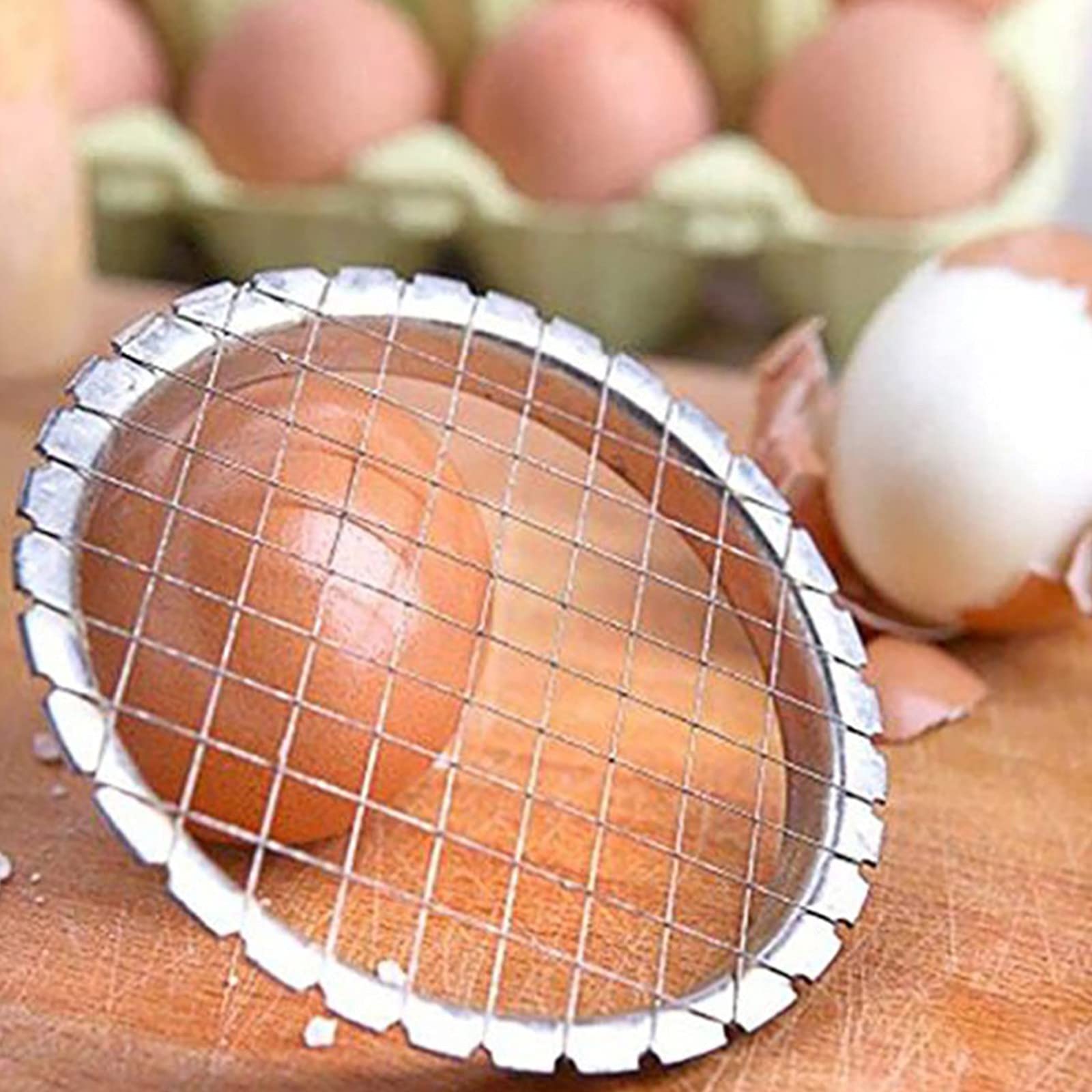 Totruning Egg Chopper for Hard Boiled Eggs - Egg Salad Choppers Stainless Steel Egg Slicer - Manual Egg Dicer Kitchen Tool for Egg Salad (A)