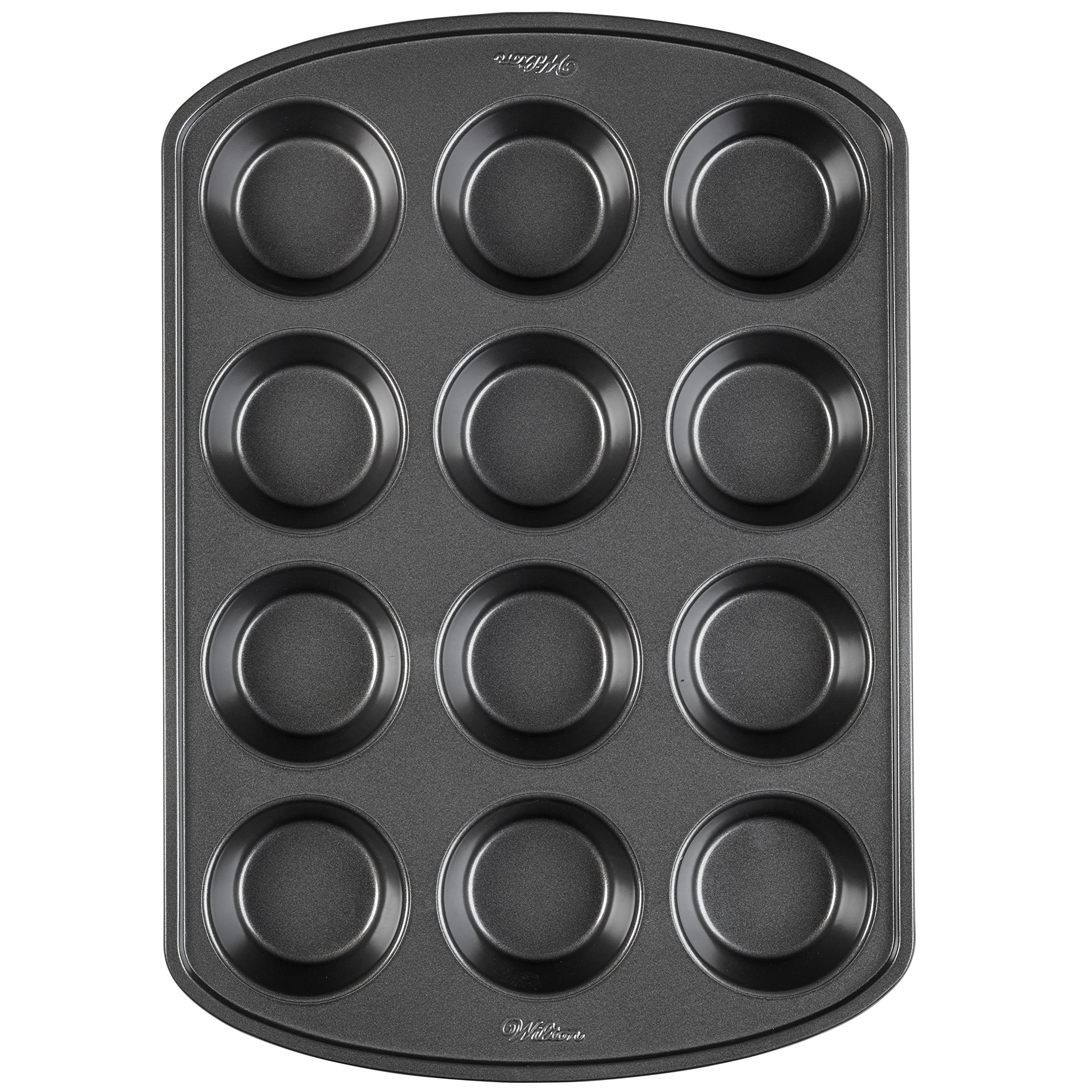 Wilton Perfect Results Premium Non-Stick 8-Inch Square Cake Pans, Set of 2, Steel Bakeware Set & Perfect Results Premium Non-Stick Bakeware Muffin Pan & Cupcake Pan, 12-Cup, Steel