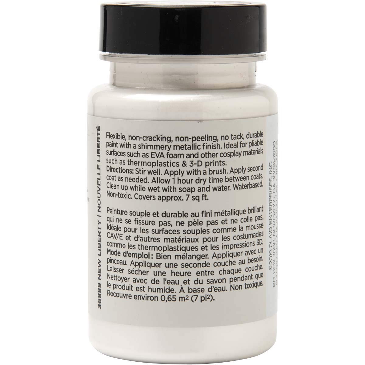 PlaidFX Metallic Flexible Acrylic Paint Ideal for Pliable Surfaces and Cosplay Costumes, Non-Cracking or Peeling, No-Tack, Durable, 3 oz, New Liberty