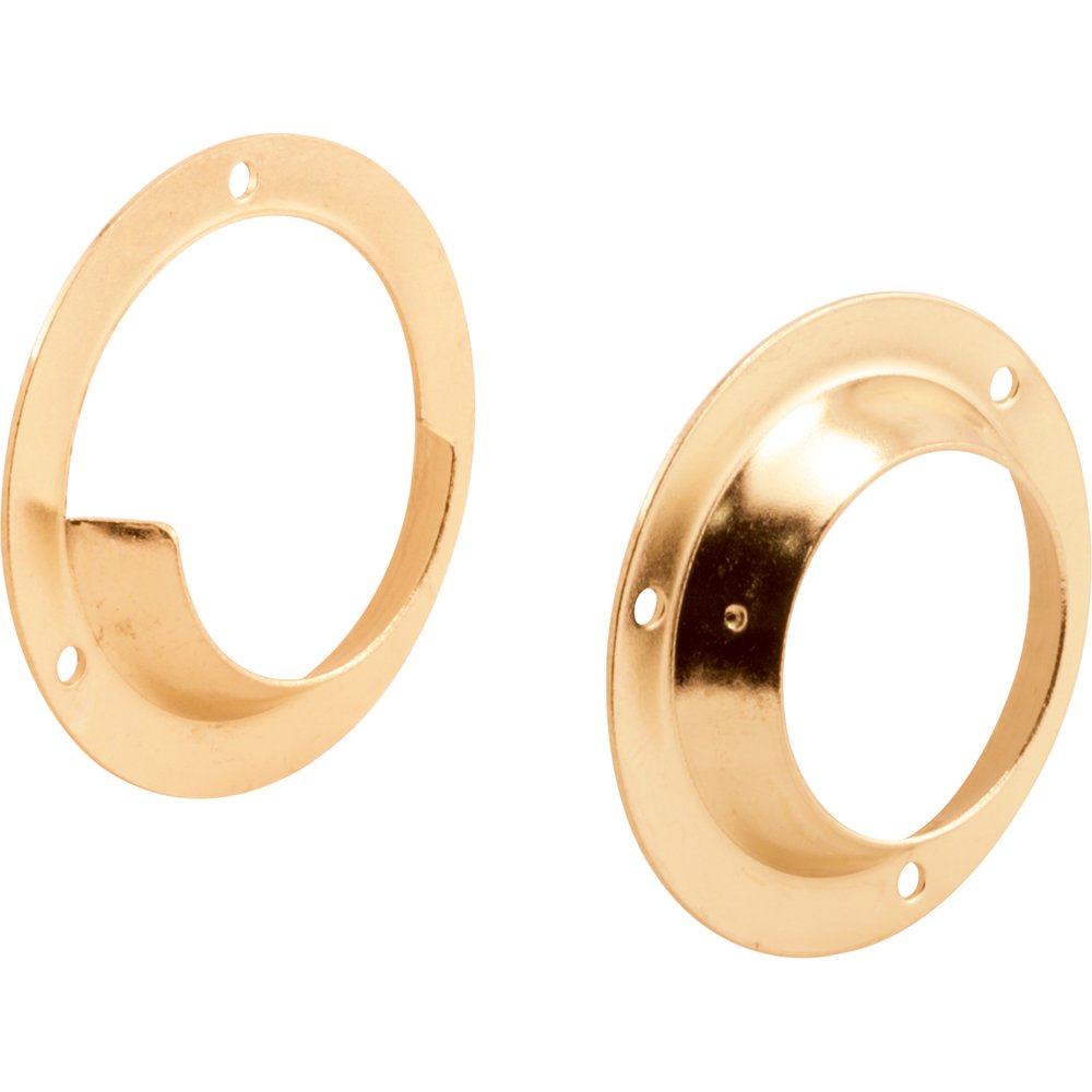 Prime-Line MP6987-1 Closet Pole Sockets with 1-3/8 In. Pole, Brass Plated (1 Set)