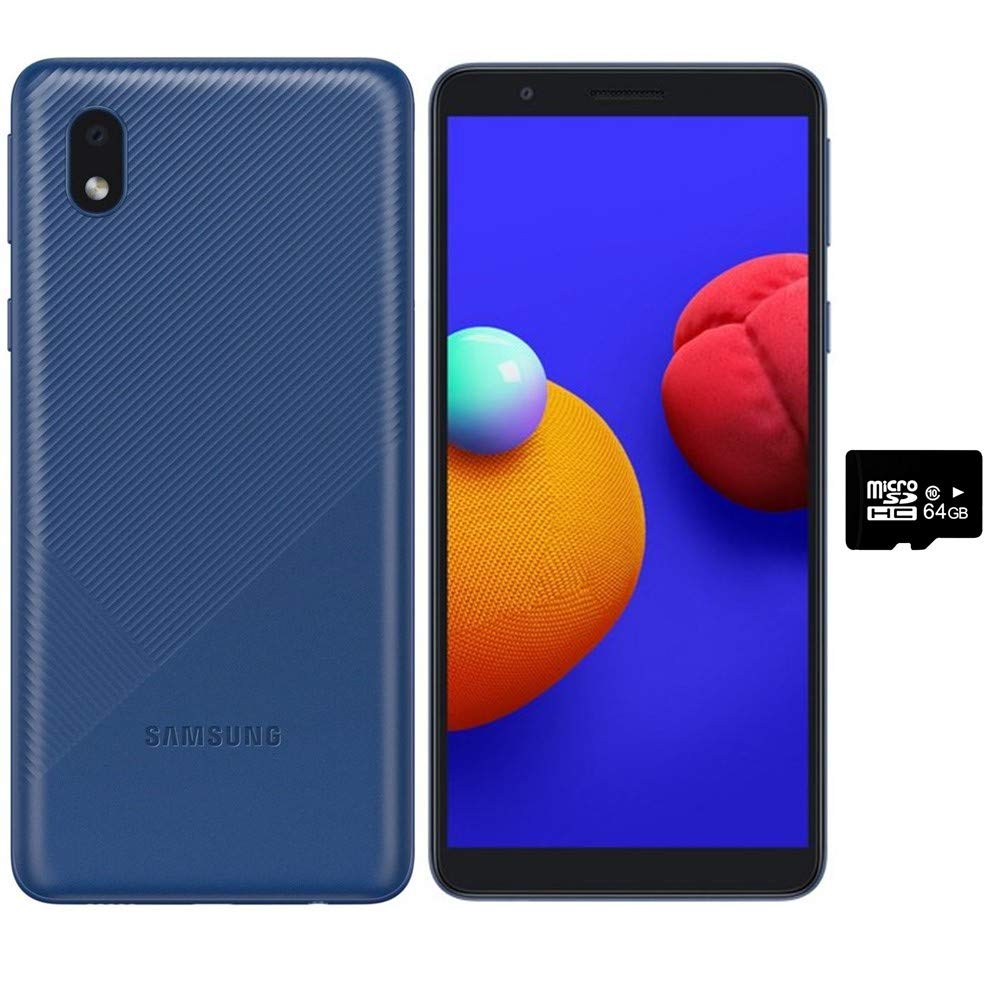Samsung Galaxy A01 Core A013M/DS, 4G LTE, International Version (No US Warranty), 16GB, Blue - GSM Unlocked (T-Mobile, AT&T, Metro, Straight Talk) - 64GB SD Bundle