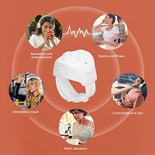 Remote Page Turner, 10M Stable Connection Rechargeable Remote Scrolling Adjustable Size Support Mainstream Apps for iPhone (White)