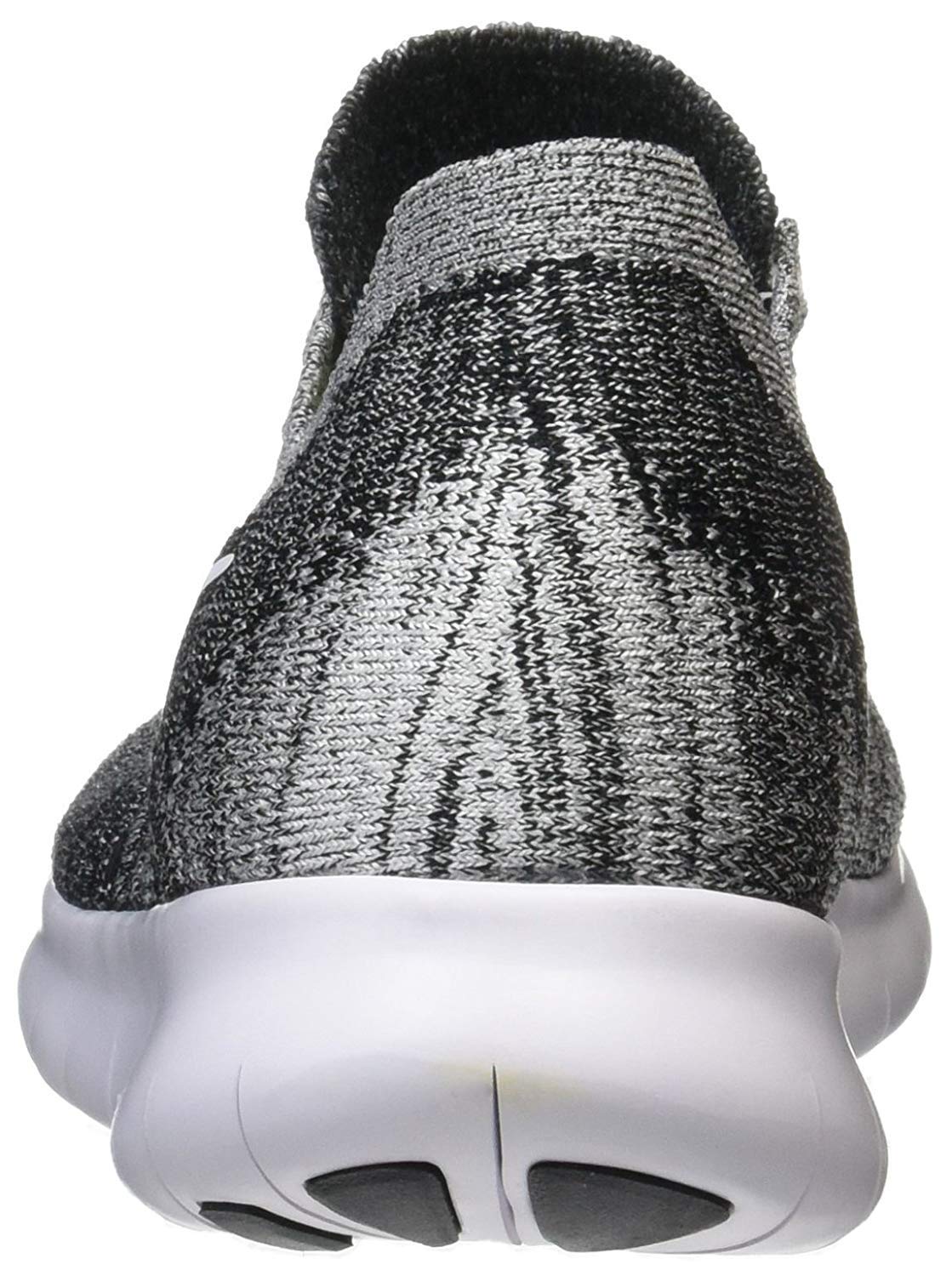 Nike Men's Free RN Flyknit 2017 Running Shoes-Black/White-8.5