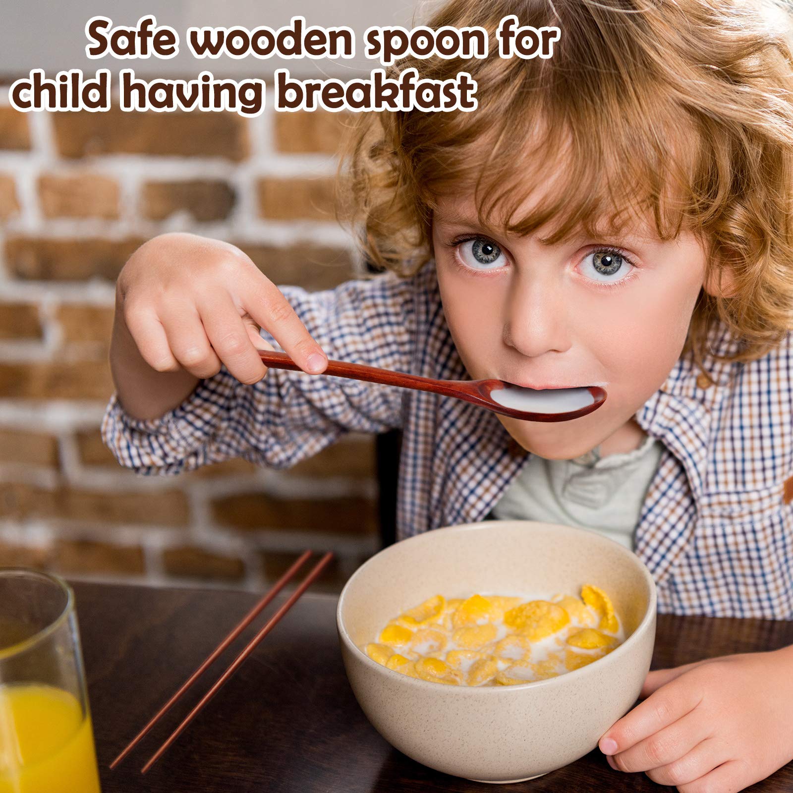 Wooden Spoon and Chopsticks Set Long Handle Spoon Chopstick Flatware Reusable Tableware Combination Utensils for Eating Food, 9.3 Inch (12)