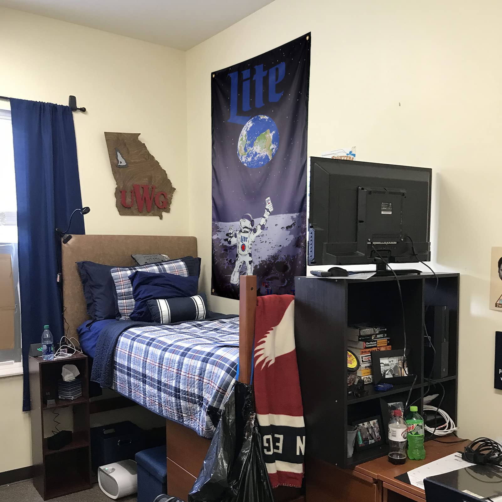 ZKflager Miller Flag Astronaut Meme Flag Funny Cool Flags Banner 3x5 Ft for Man Cave Frat Room Guys College Dorm Bedroom Wall