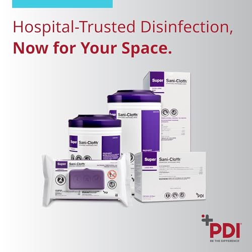 PDI Super Sani-Cloth Germicidal Disposable Wipe, White, 6 X 6-3/4", 160 Count