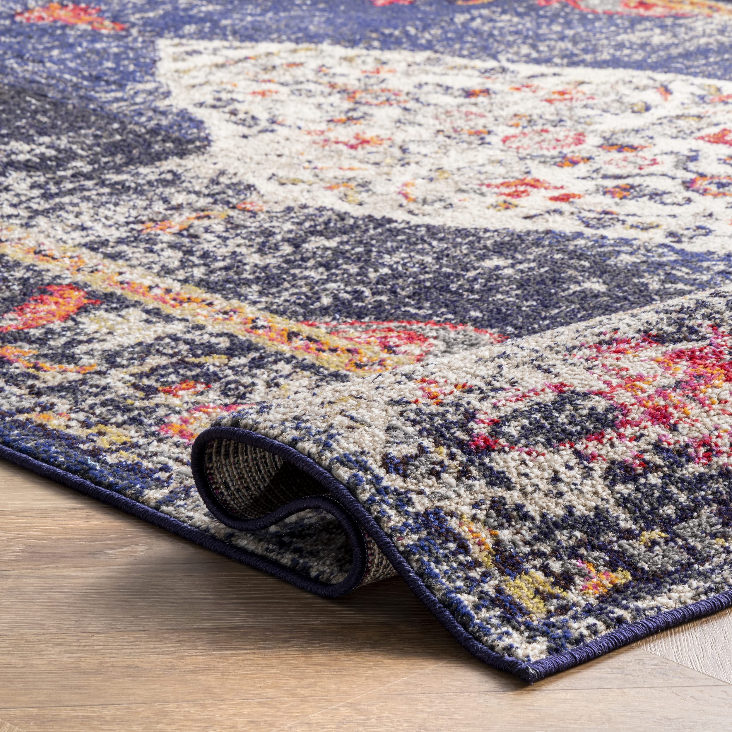 nuLOOM Vintage Medallion Veronica Area Rug, 12x15, Navy