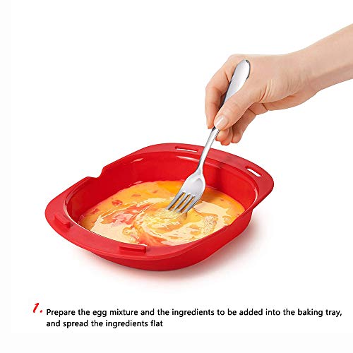 WINGSIGHT Silicone Omelette Maker Non Stick Foldable Microwave Egg Roll Baking Pan Omelet Tool,Quick and Easy 2 in 1 Silicone Omelet Tool Breakfast Set (1 pack)