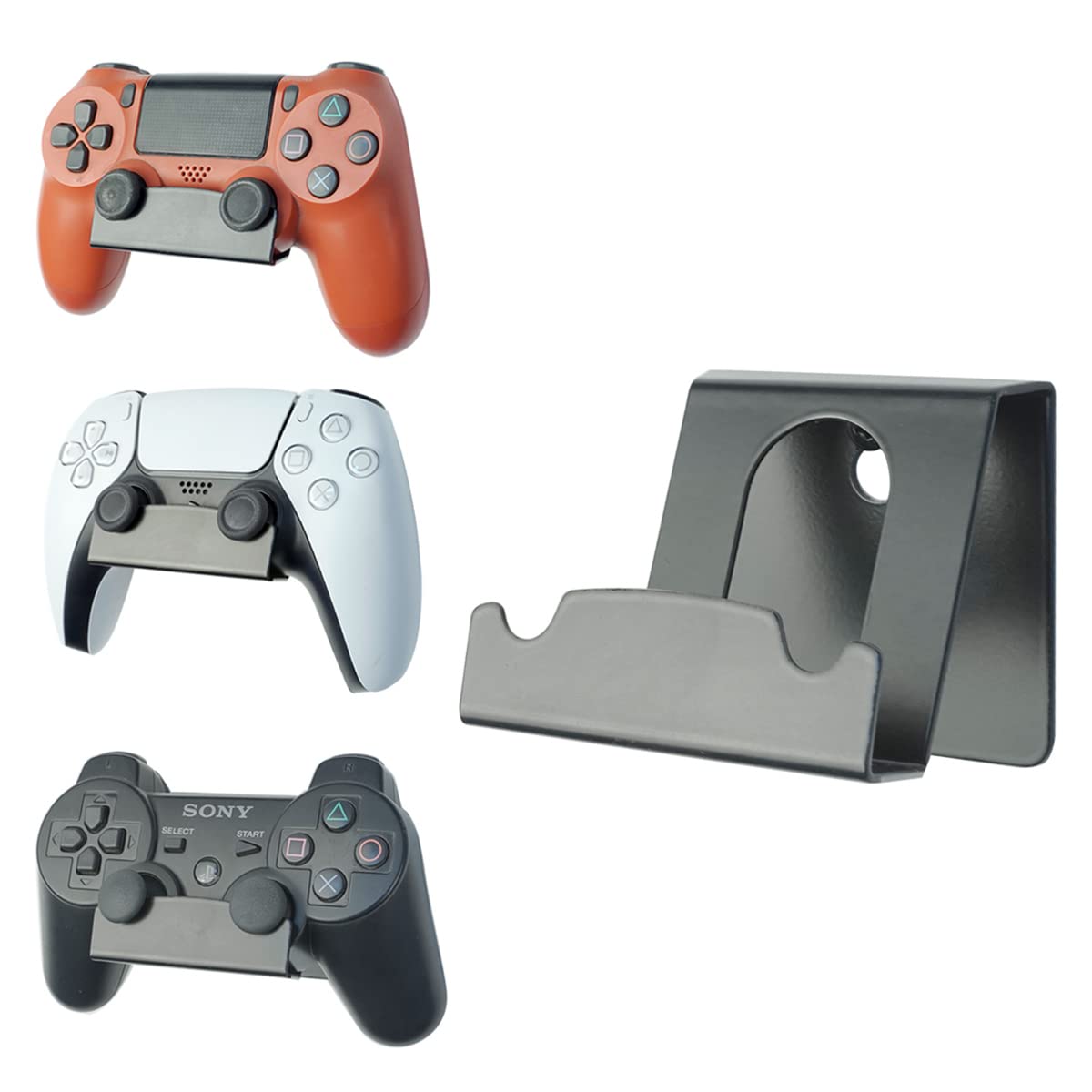 Monzlteck Wall Mount For PS5/PS4/PS3 Controllers,DualSense/DualShock4 Hanger,Solid Metal(2-pack)