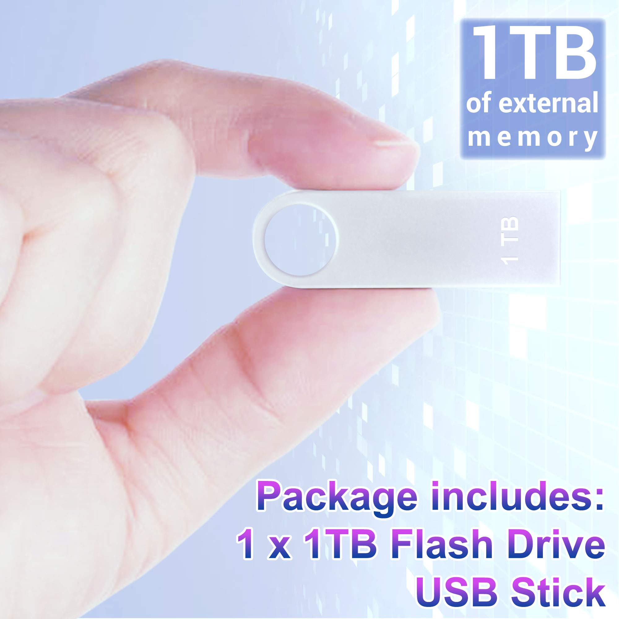 SCORDERS USB Flash Drive (1 TB) High-Speed Data Storage Thumb Stick | Store Movies, Pictures, Documents | PC, Smartphone, Mac Support (Blue)