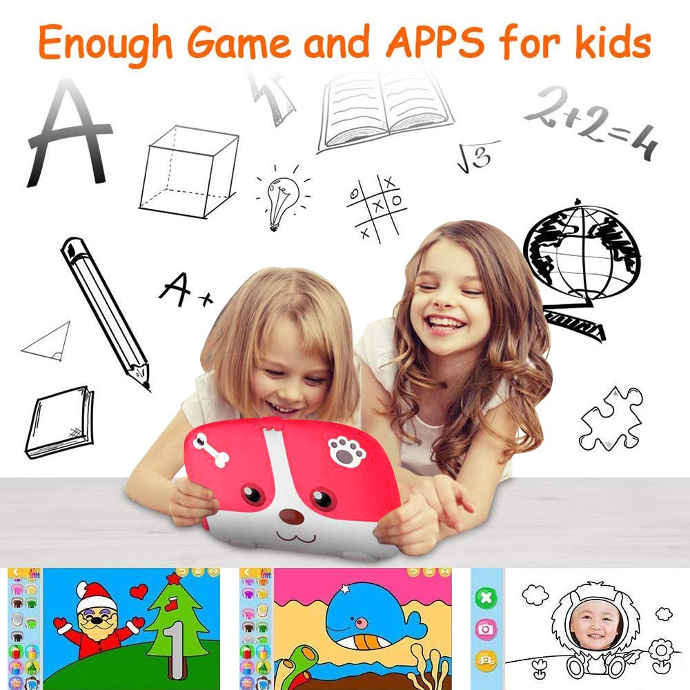 Padgene Kids Tablet 7 Inch,Android 9.0 Parental Control Kids Mode Pre-Installed WiFi Tablet Learning Games Camera IPS HD Display 1 GB+16GB with Kid-Proof Case (7 Inch, Pink)