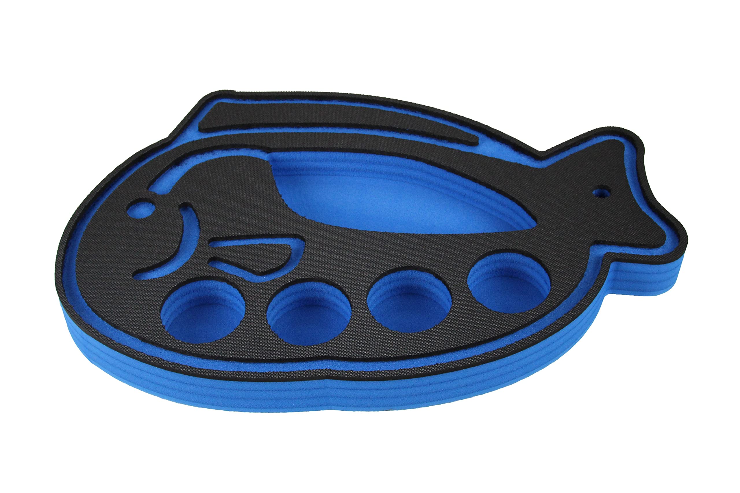 Polar Whale Floating Star Fish Drink Holder Blue and Black Refreshment Table Tray for Pool or Beach Party Float Lounge Durable Foam 6 Compartment UV Resistant with Cup Holders 2 Feet