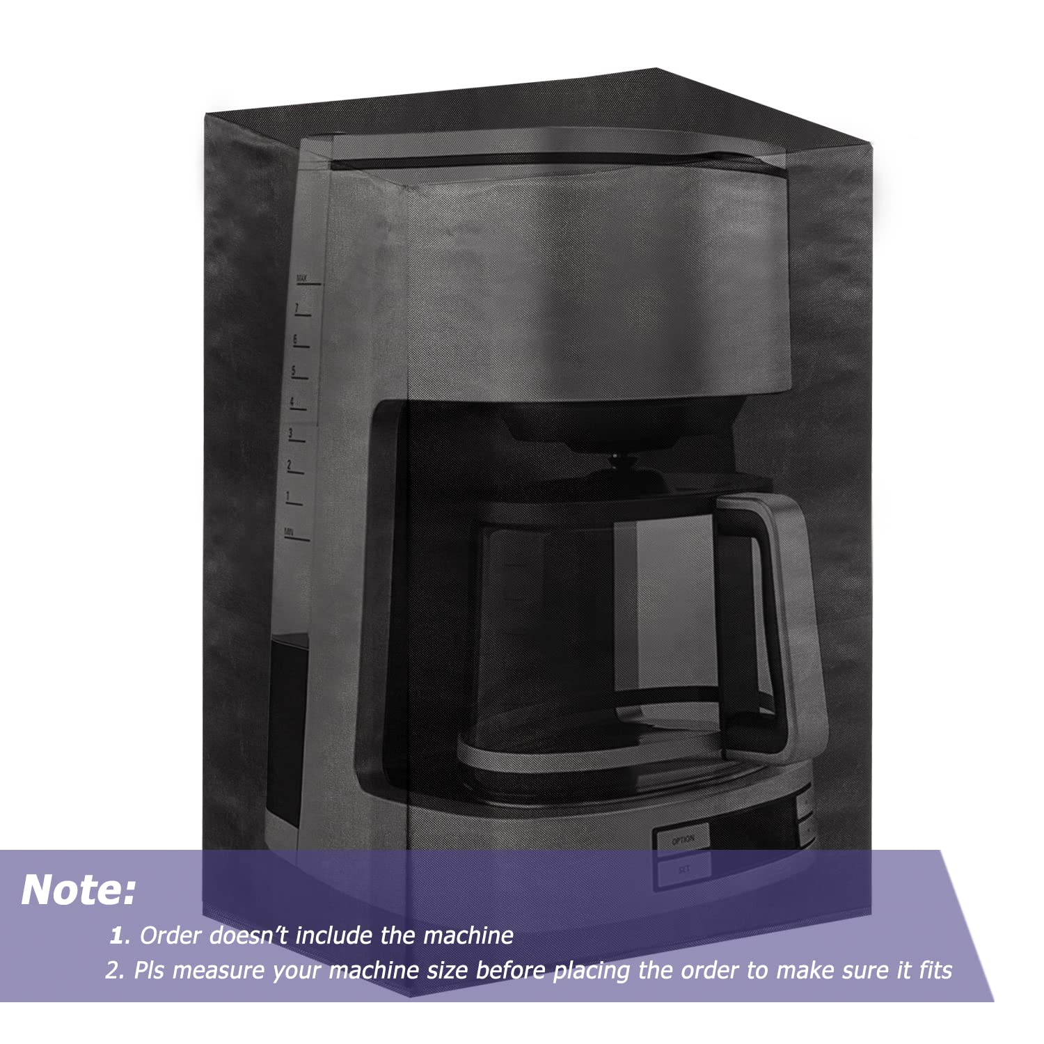 PASONIKA Coffee Maker Cover, Universal Waterproof and Dustproof Cover for Home Garage Office Appliances and Tools, Black