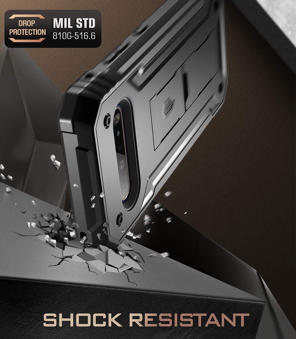 Poetic Revolution Series Case Designed for LG V60 ThinQ Case, Full-Body Rugged Dual-Layer Shockproof Protective Cover with Kickstand and Built-in-Screen Protector, Black