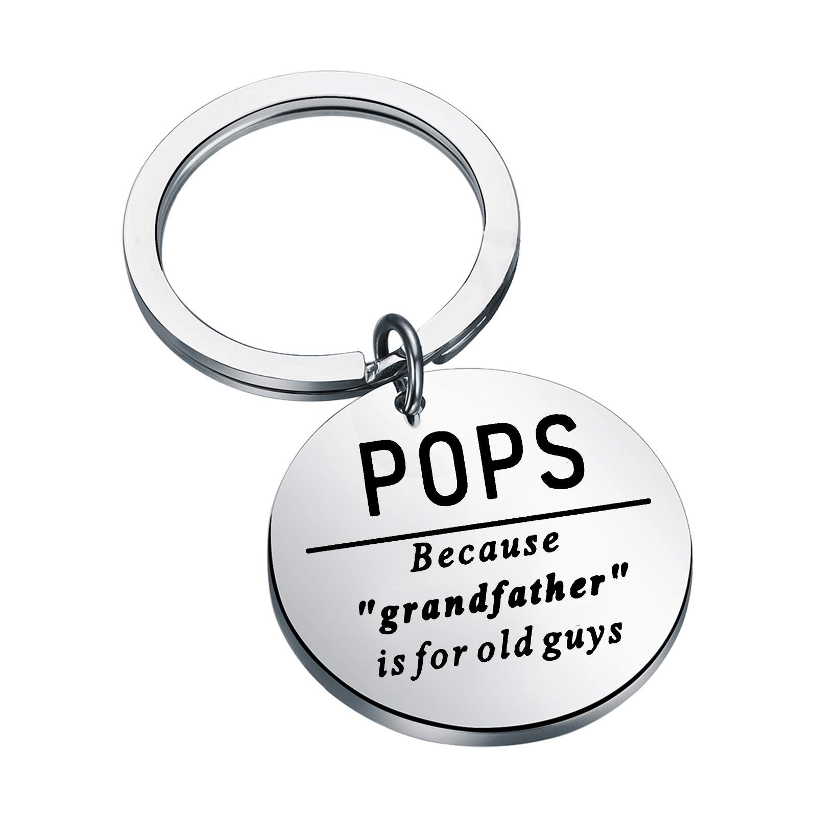 TIIMG Pops Keychain Grandfather Gift Grandpa Birthday Gift Grandfather Gift from Grandkids (Pops old guys)