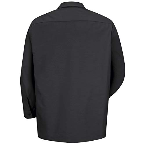 Red Kap Men's Industrial Work Shirt, Regular Fit, Long Sleeve, Black, 2X-Large