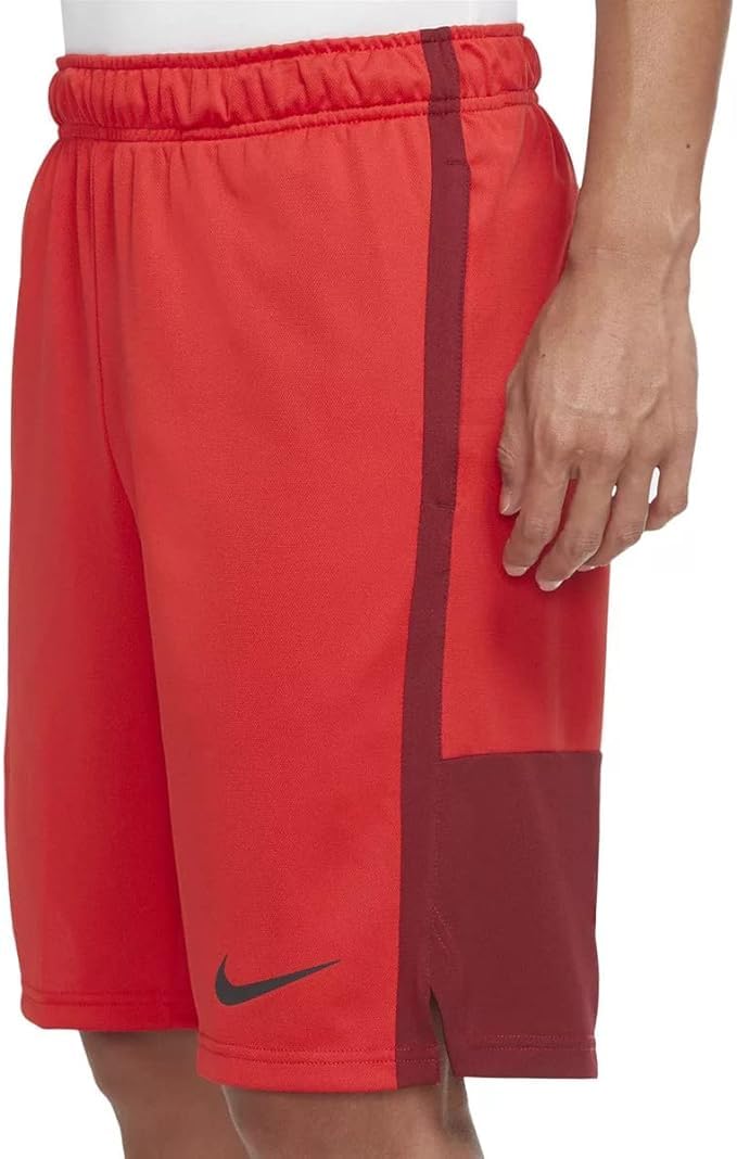 Nike Men's Dri-FIT Knit Hybrid 9" Training Shorts (as1, Alpha, l, Regular, Regular, Red)