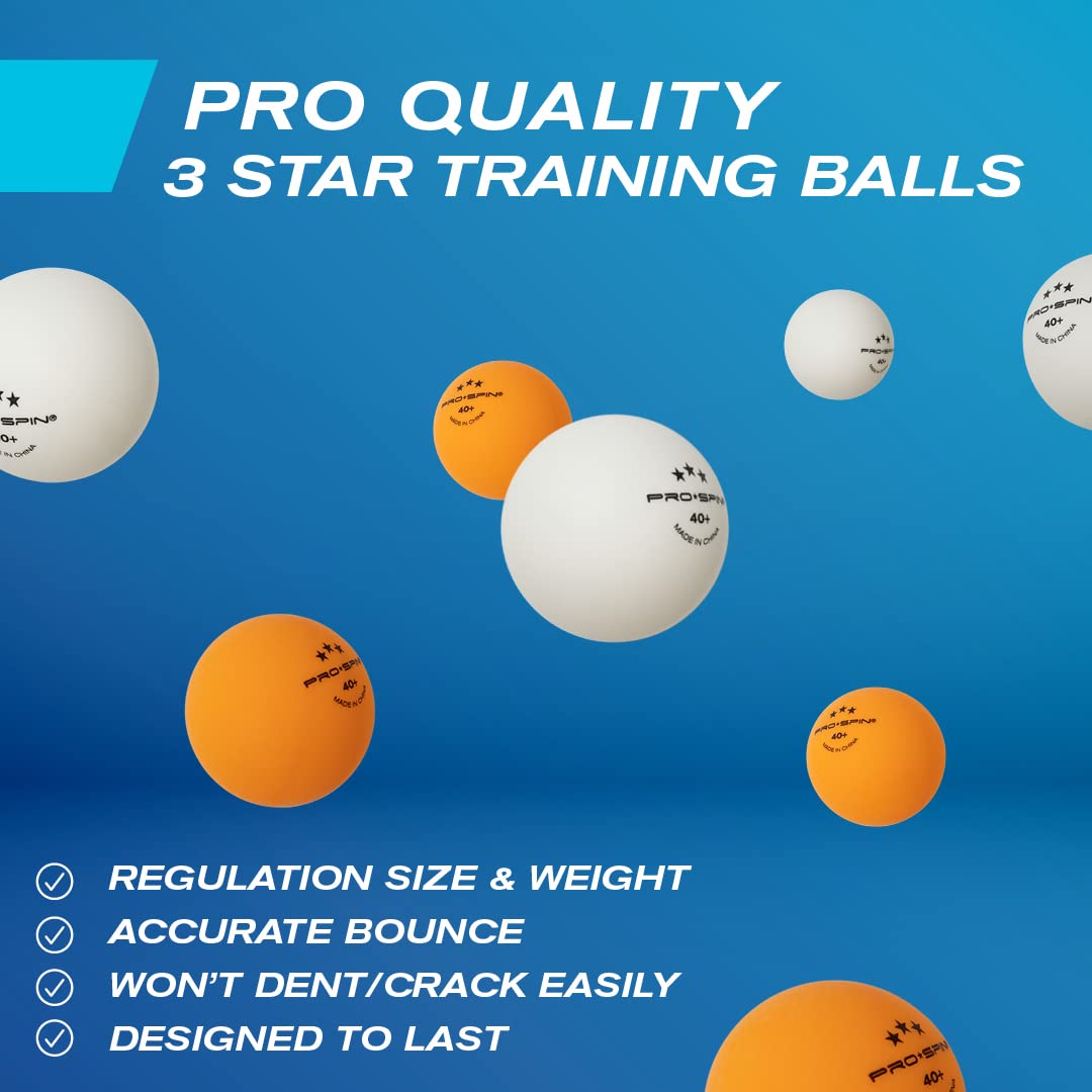 PRO SPIN All-in-One Portable Ping Pong Paddle Set | Ultra-Comfort Paddles | Table Tennis Set | Retractable Ping Pong Net (Up to 72" Wide) | 3-Star Balls | Storage Case | Game Table | Gift