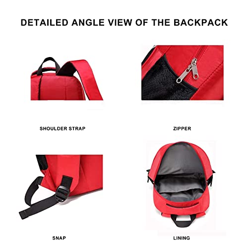 Rafaelle Toddler School Backpack 3D Comic Elementary Student Schoolbag Waterproof Lightweight Kids Bookbags for Boys Girls (L, RED WED)