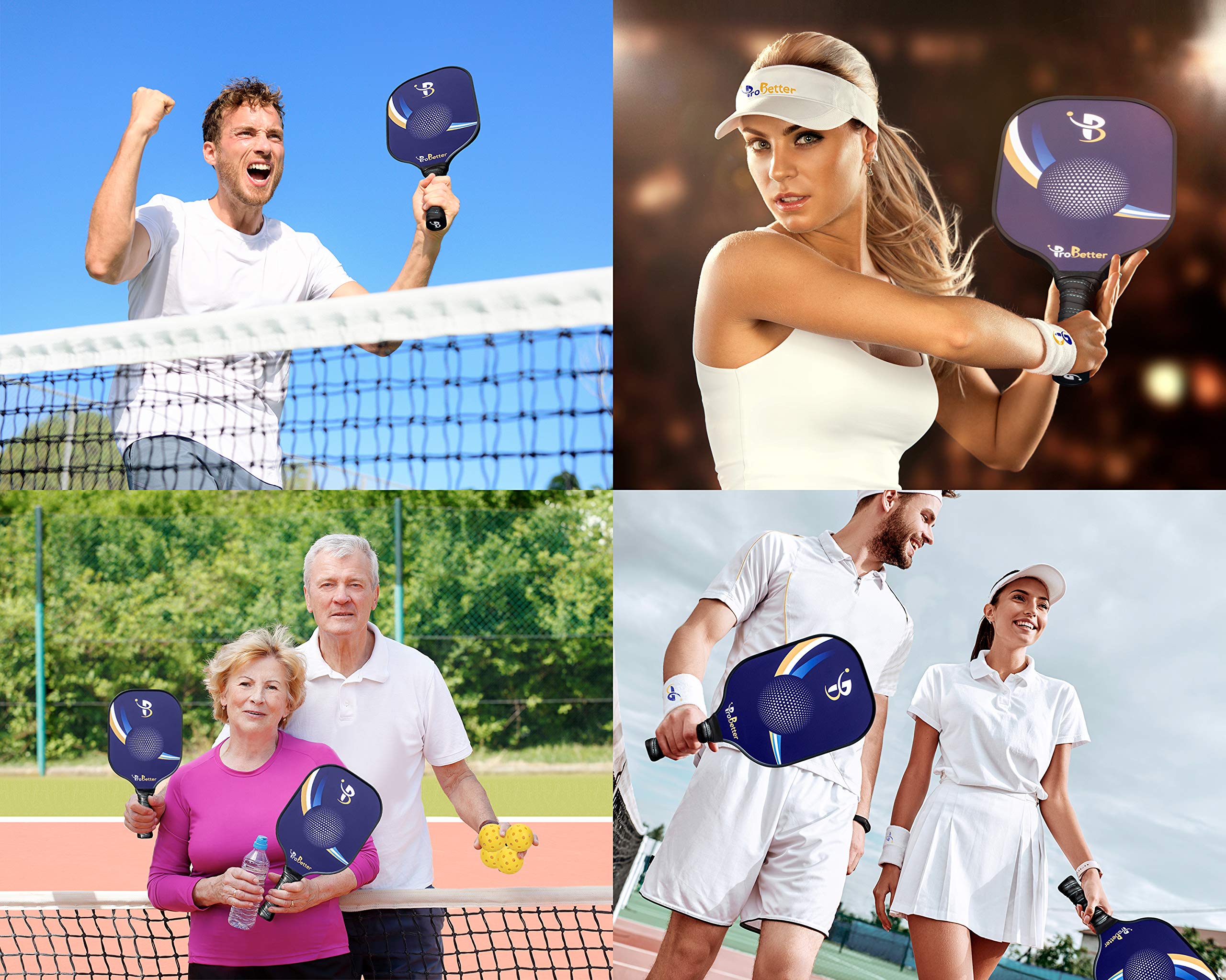ProBetter Pickleball Paddle - USAPA Approved - Graphite Face Honeycomb Core - Edge Guard - Pickleball Racket Cover - Premium Cushion Grip Provides Perfect Balance Power Control for All Players