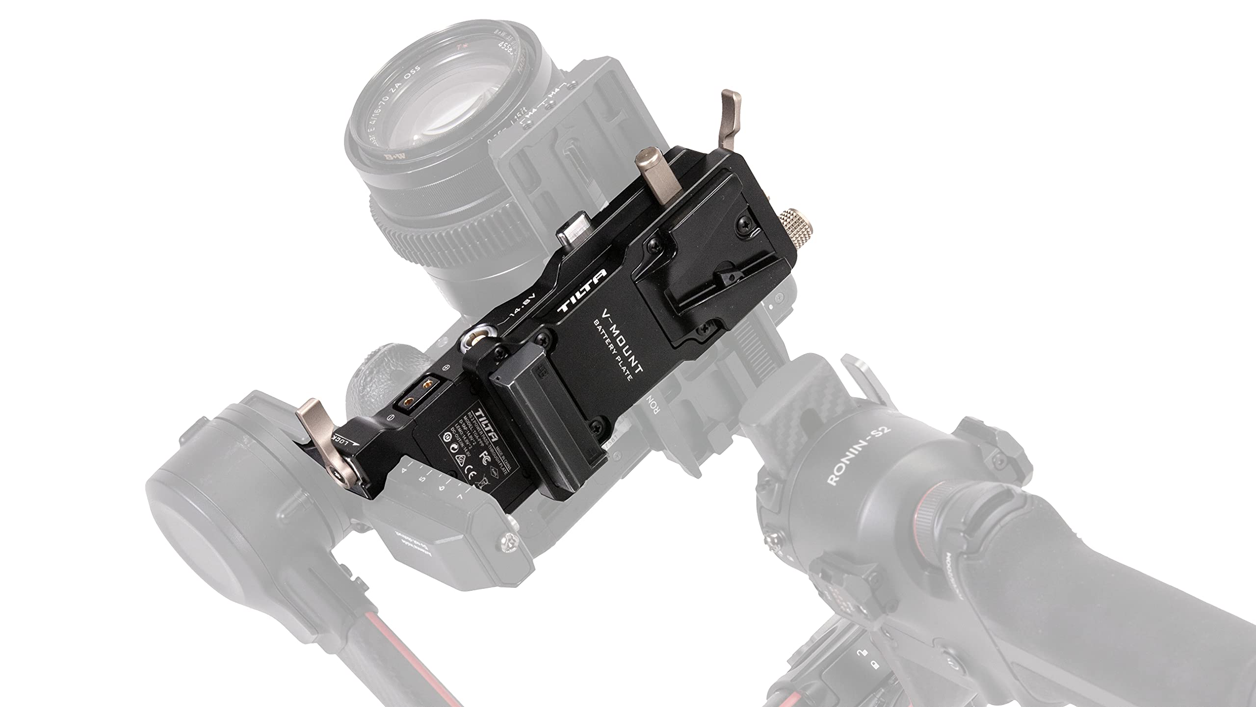 Tilta Battery Plate Compatible with RS 2 Power Pass-Through Plate Kit | Better Balance, Increased Power Outputs | V-Mount | TGA-PPK-V