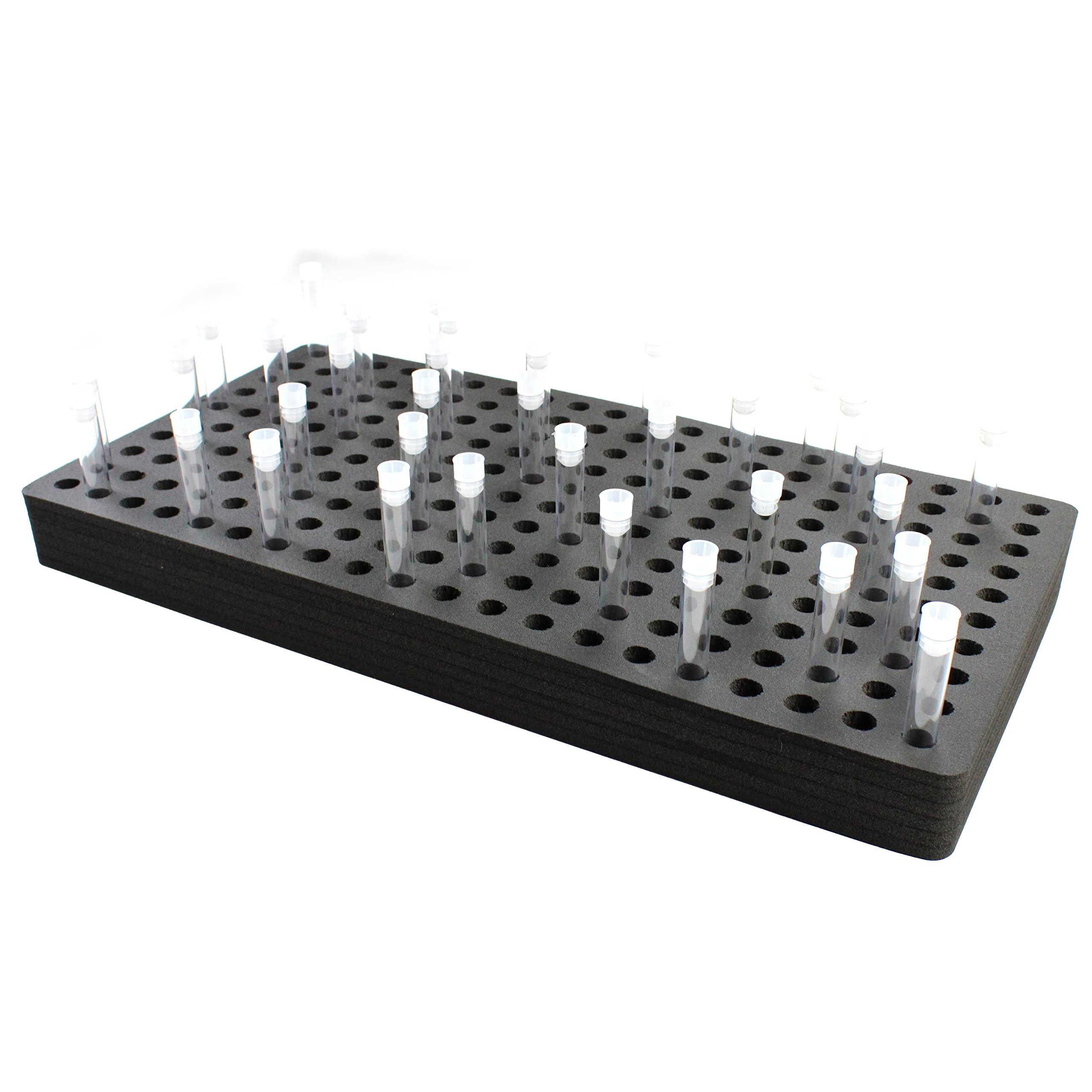 Polar Whale Test Tube Freezer Rack Durable Black Foam Storage Holder Organizer Stand Transport Holds 200 Tubes Fits up to 16mm Diameter