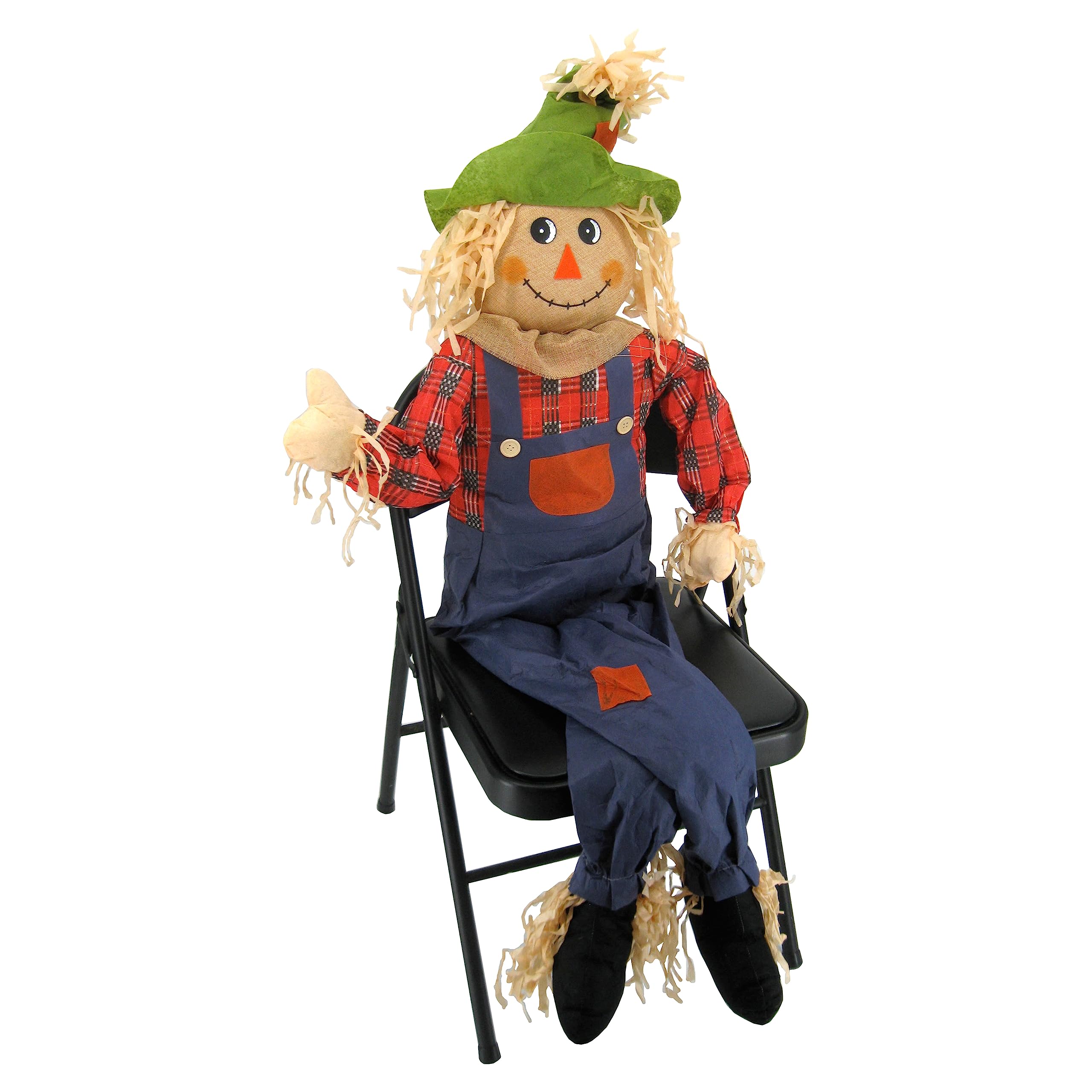 RZ Express Studios 63" Large Sitting Scarecrow Fall Harvest Halloween Porch Sitter Decoration