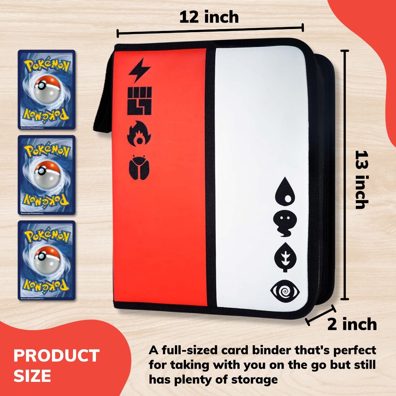 Pokke Card Binder for Cards - 9 Pocket, 540 Trading Card Games Collection Binder with 30 Removable Sleeves