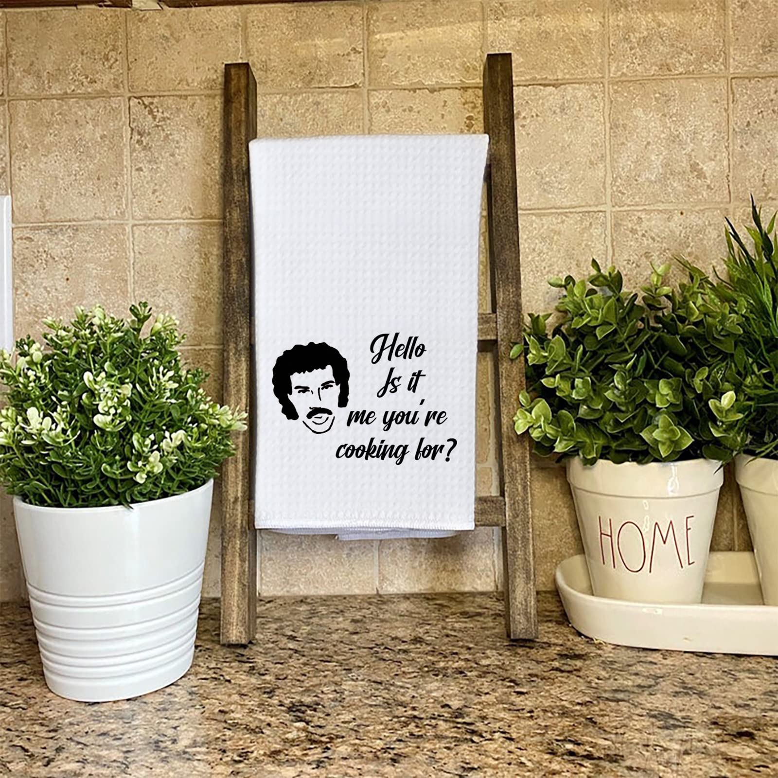 WCGXKO Hello is It Me You're Cooking for Printed Funny Kitchen Towel Dish Towel (You're Cooking for Towel)