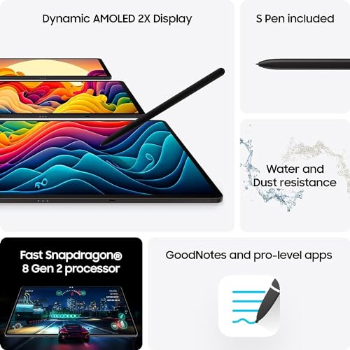 SAMSUNG Galaxy Tab S9 Ultra WiFi ONLY Factory Unlocked Tablet SM-X910NZA 14.6 Inch, Android Including S Pen US Version 2023 (Grey, 12GB+256GB),(SM-X910NZAAEUB)