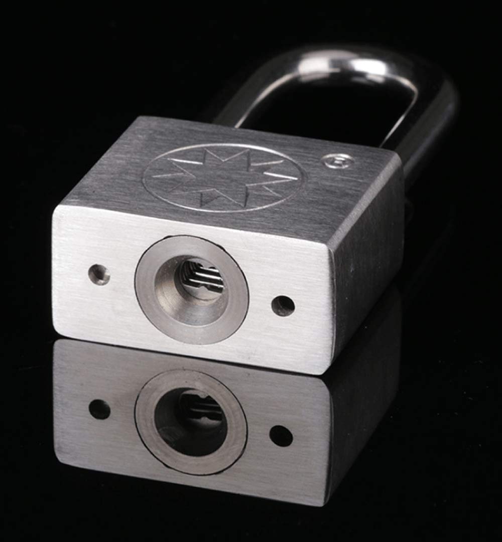 Padlock 40mm Long Beam Gym Locker Lock Keyed Padlocks,Stainless Padlock with 4 Keys,Stainless Lock with Key Padlock,Suitable for Gym Locker Lock,toolboxes,Doors, Fence,(Silver)