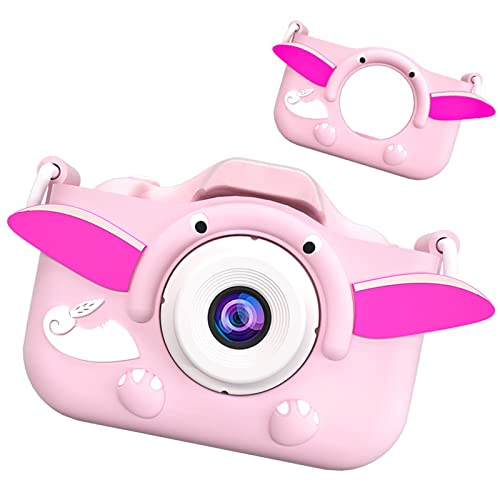 SLSFJLKJ Video Camera for Children with Fun Games, Kids Digital Camera with Special Effects, Rechargeable Battery, Ideal for Boys and Girls Age 3 4 5 6 7 8 9 10 Year Old (Pink Elephant 8G)