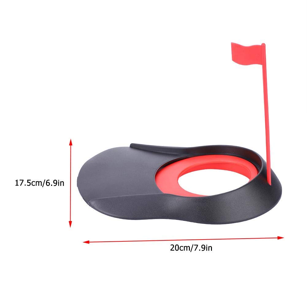 Mootea Putter Trainer, Putting Cup Hole Putter Plastic Practice Trainer Aid Flag Regulation-Sized 1Set for Golf Indoor Outdoor(B-Red)