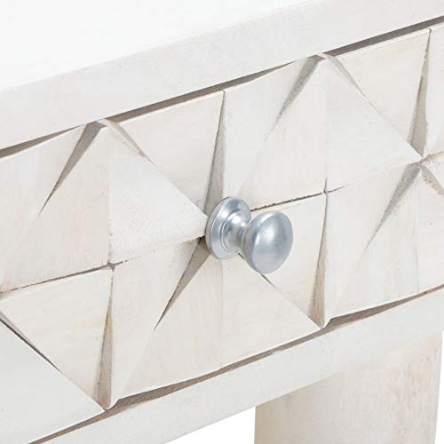 Safavieh Home Office Collection Zinnia White Wash and Silver 1-Drawer Desk, 0