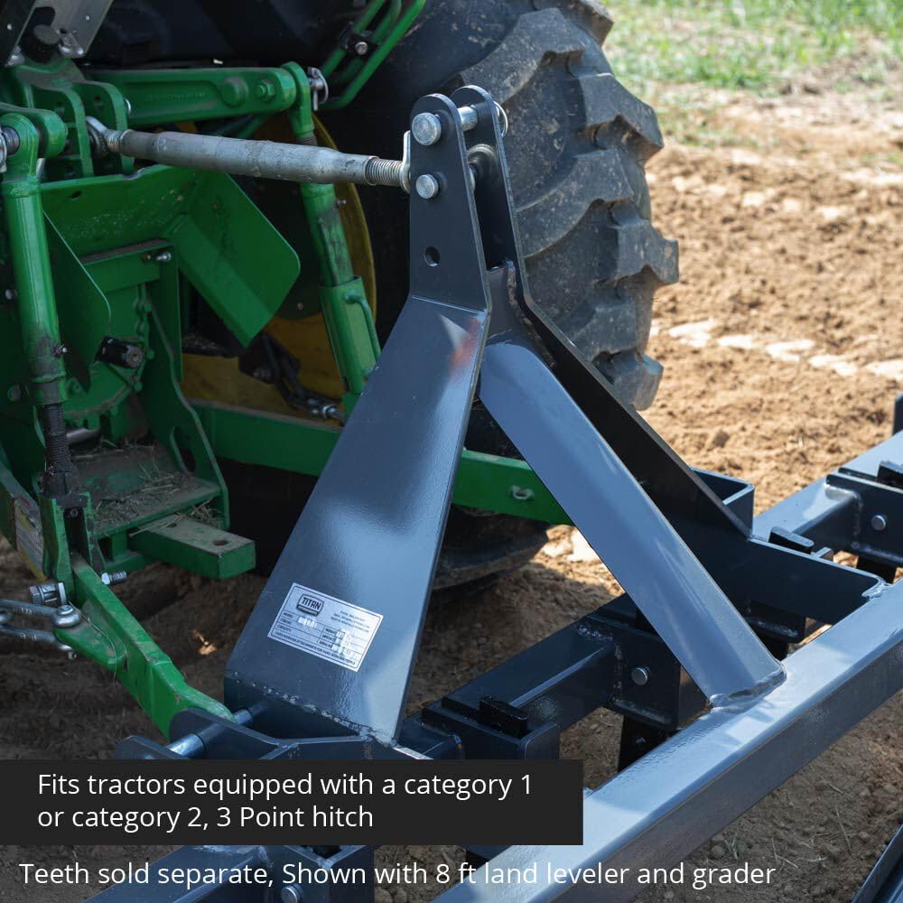 Titan Attachments 6 FT Land Leveler and Grader for 3 Point Tractor Fits Cat 1 and Cat 2