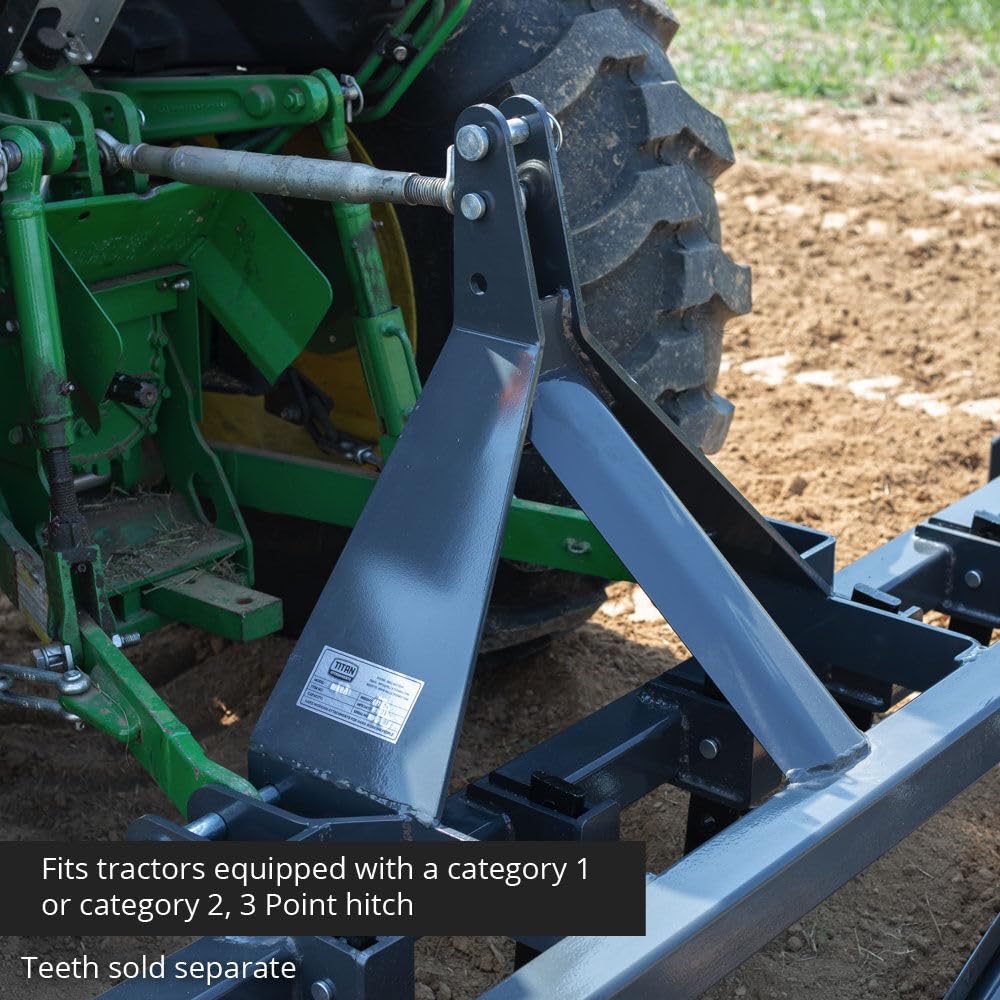 Titan Attachments 8 FT Land Leveler and Grader for 3 Point Tractor Fits Cat 1 and Cat 2