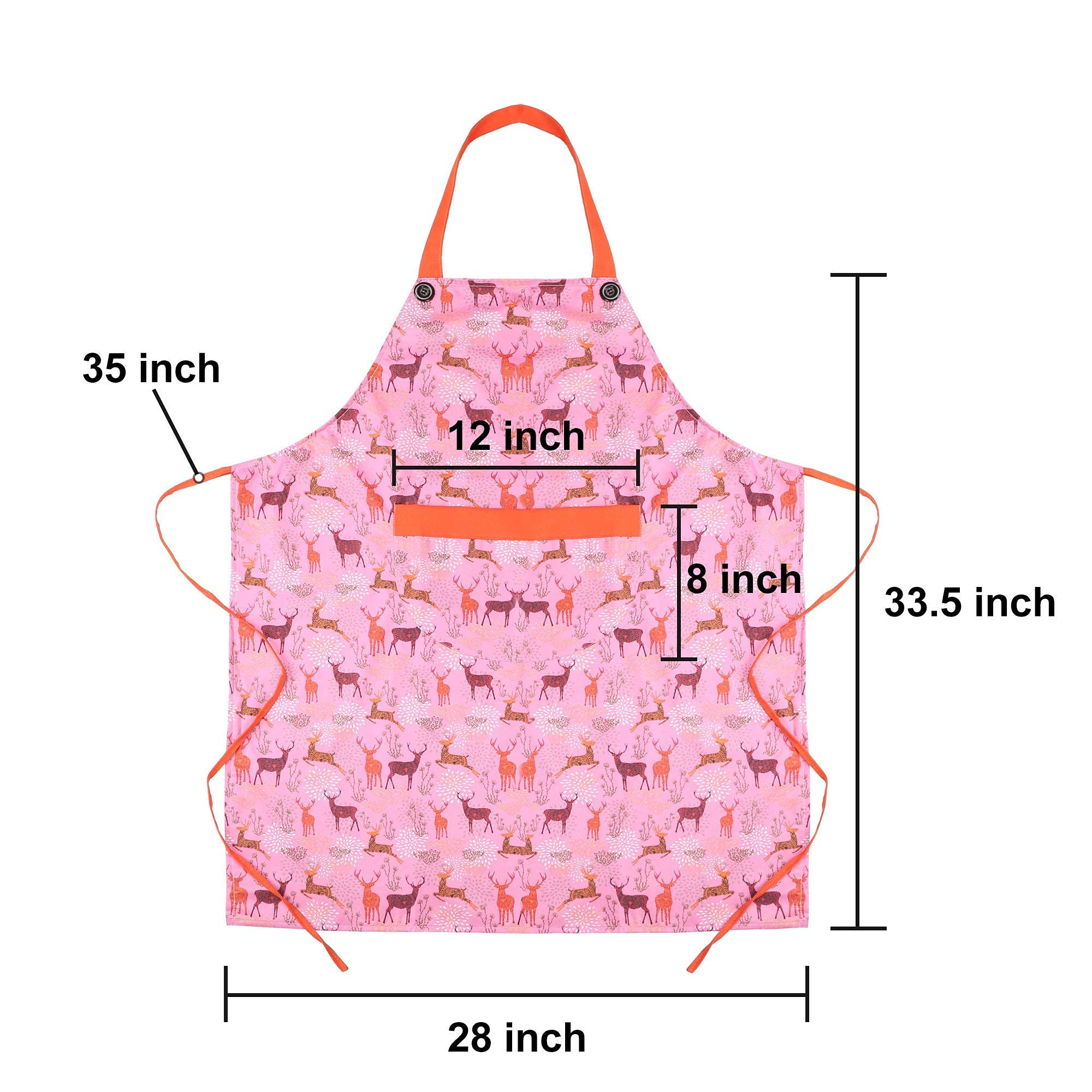 Zihuatailor Lightweight Waterproof Apron for Dog Grooming Bathing, Washing Dishes, Cute Deer Apron for Dog Groomer Bather - A