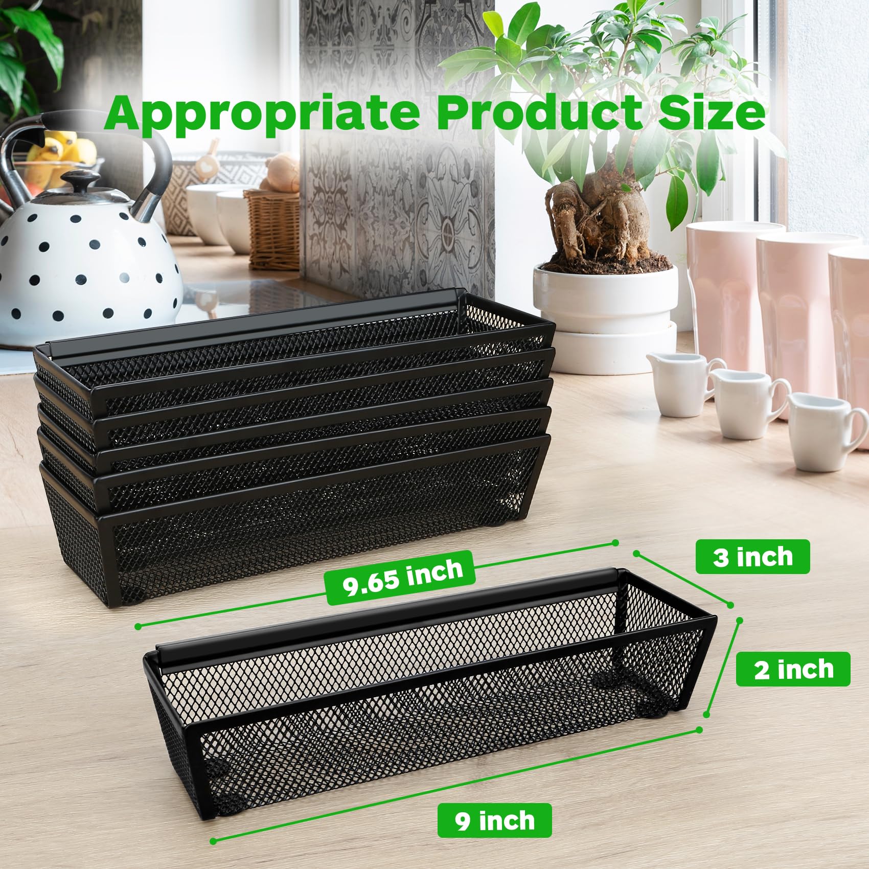 Smgmg Silverware Drawer Organizer, Silverware Organizer for Drawer, 6 Pack Utensil Organizer for Kitchen Drawers, Kitchen Drawer Organizer for Large Utensils with Interlocking Arm (9.6 * 3 * 2 inch)