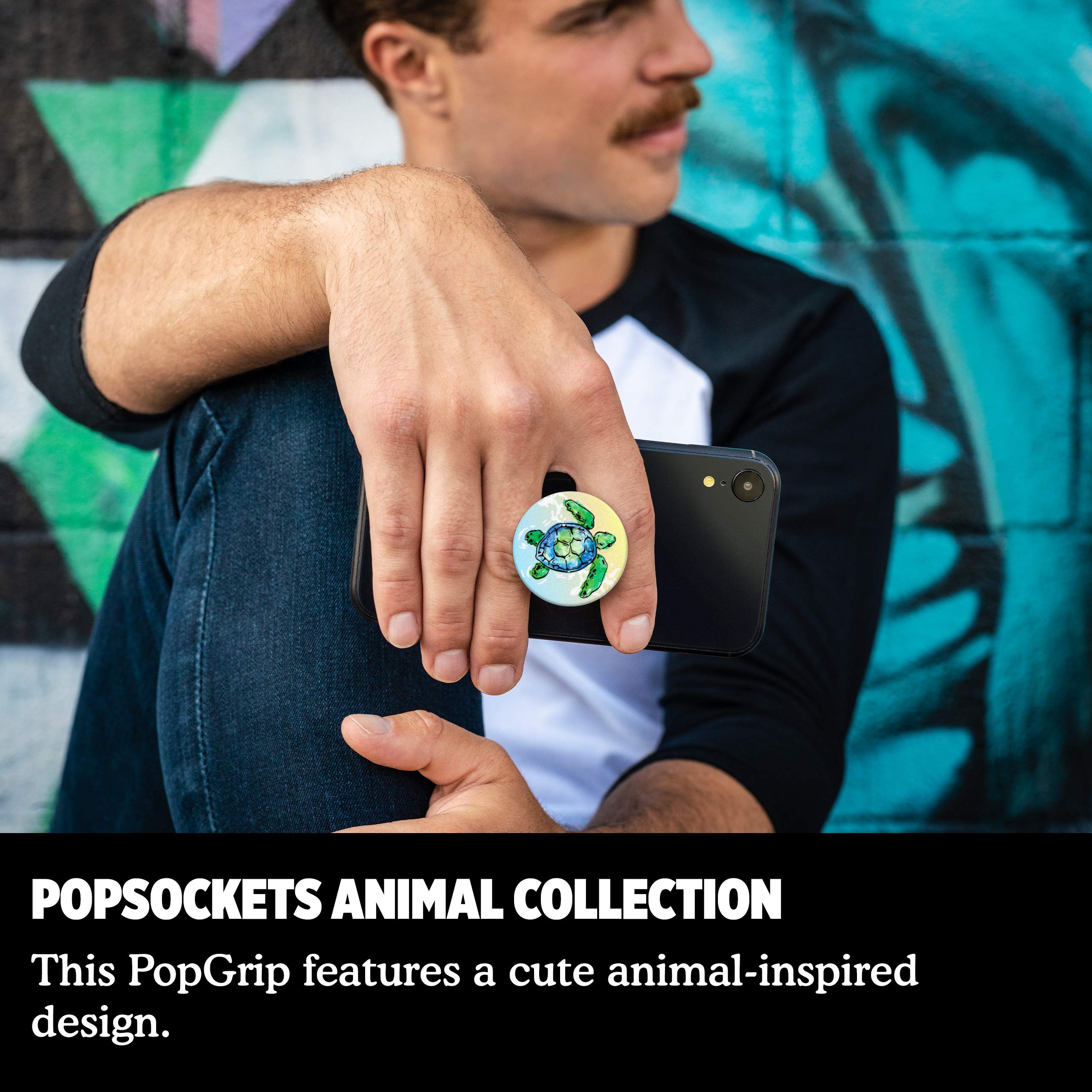 PopSockets Phone Grip with Expanding Kickstand, Tortuga
