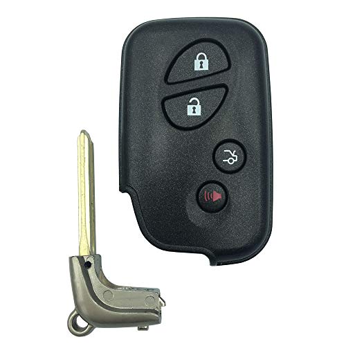 Replacement Key Fob Shell for Lexus ES350 GS350 GS450h IS250 IS350 LS460 GS300 IS250 IS350 Keyless Entry Remote Car Smart Key Case Button Pad Cover with Uncut Blade Blank