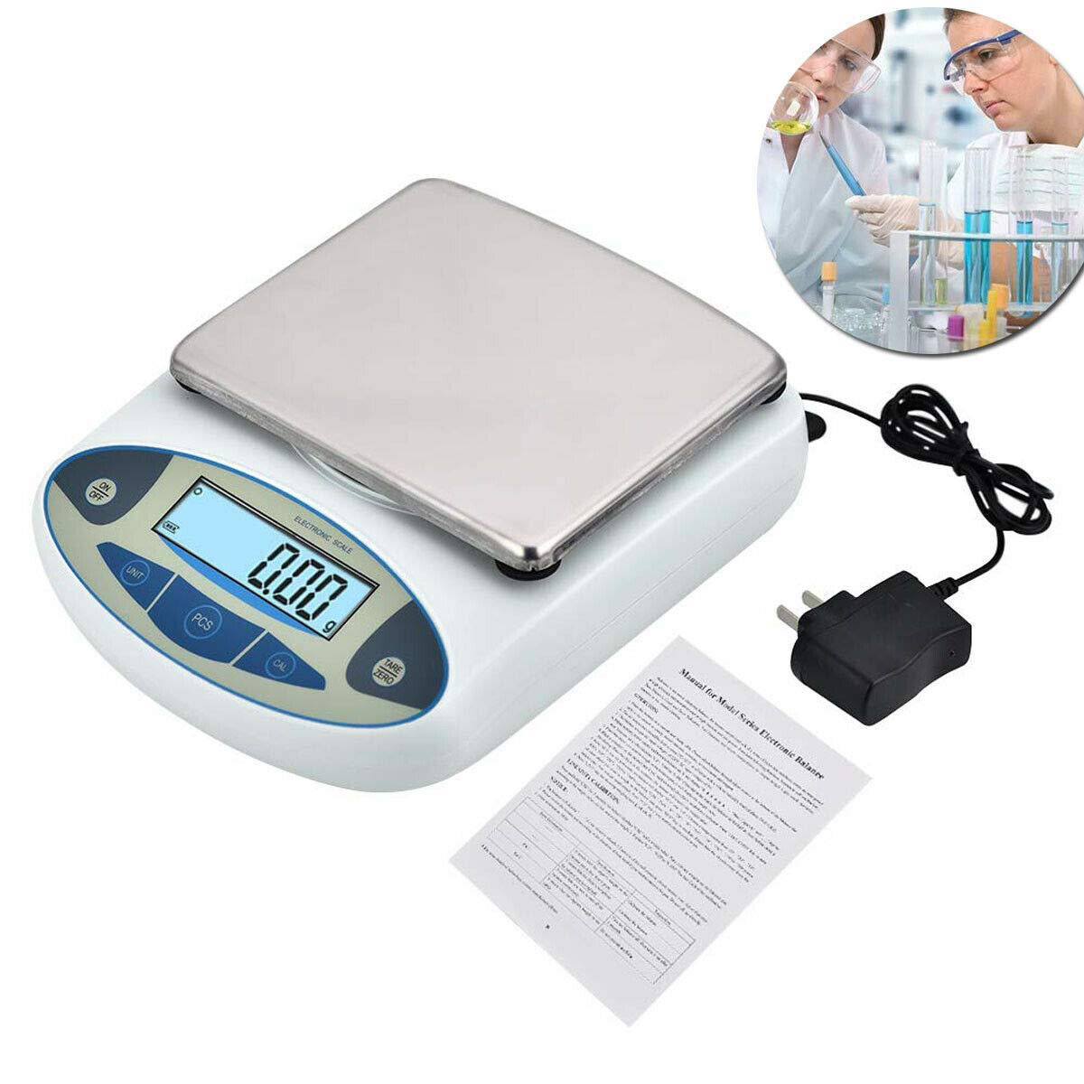 SEAAN Digital Lab Analytical Balance Electronic Scale 0.01/5000 Gram Scale Laboratory Kitchen Balance Scale Precision Balance Digita Weight 0.01g Jewelry Gold Scale