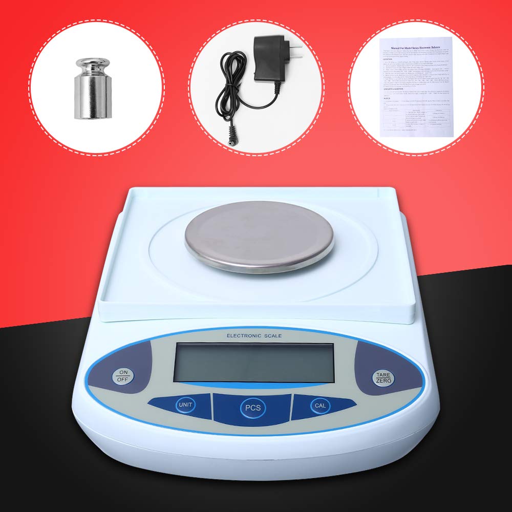 SEAAN Lab Analytical Balance Scale 0.001g Digital Laboratory Analytical Weight Scale Balance Electronic Precision Scale Jewelry Scale (500/0.001g)
