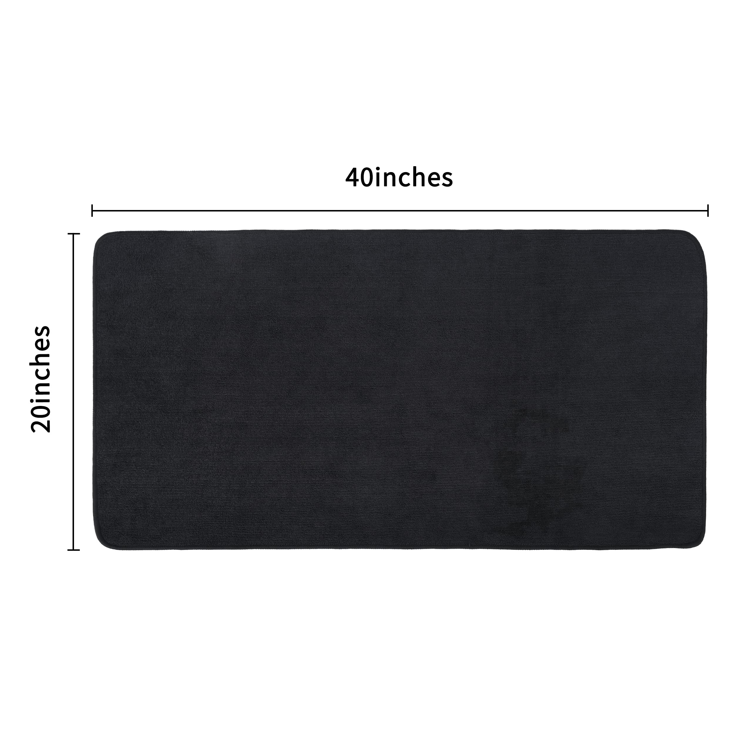 ProHomTex Microfiber Hair Drying Salon Towels, Set of 2 (20‘' x 40'') Professional Super Absorbent Quick Dry (Black)